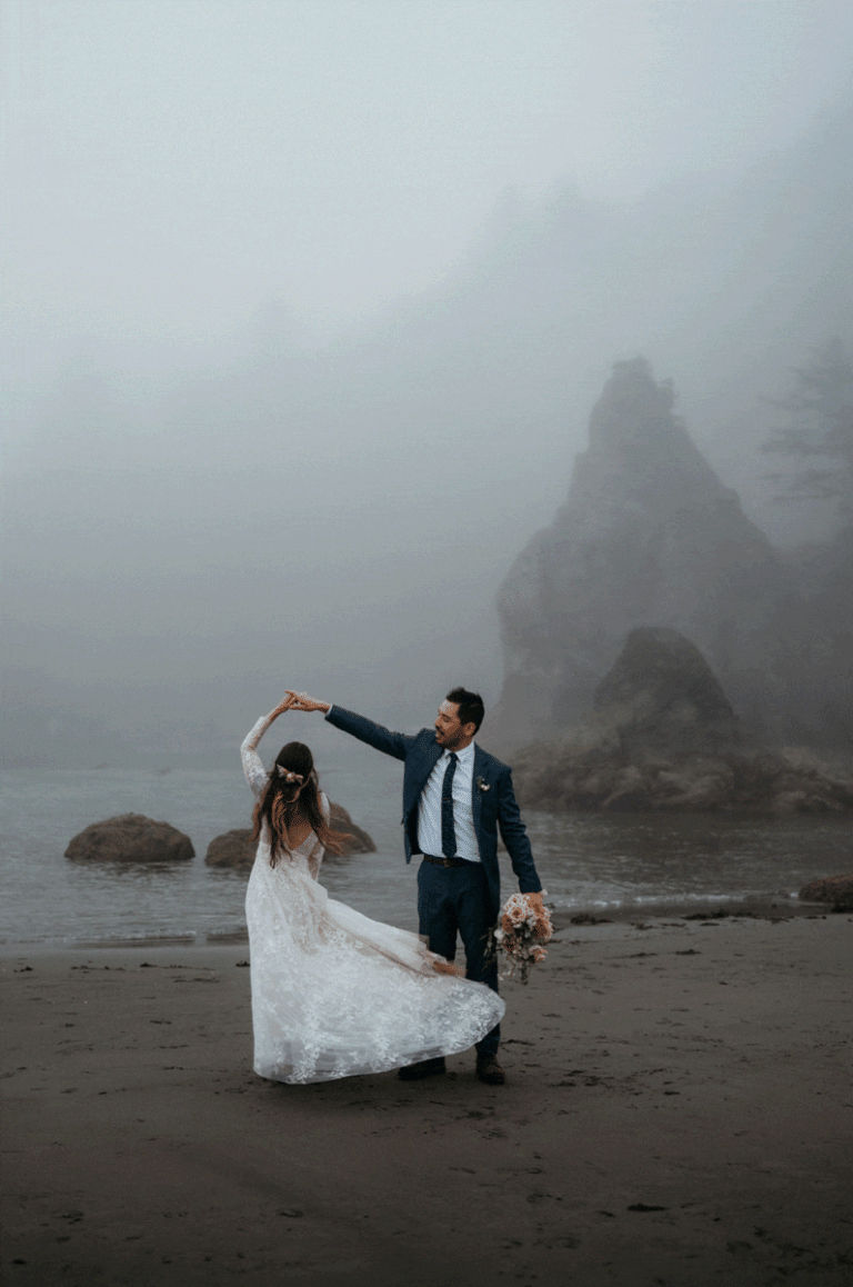 Moody Beach Weather While Eloping with Family | Henry Tieu Photography